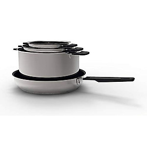 KUHN RIKON Smart & Compact Casserole Pot, 5 Litre/24 cm, Stainless Steel, 5 liters, Silver