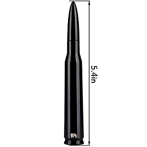 ONE250 Bullet Style Antenna, Compatible with Dodge RAM (RAM 1500, RAM 2500 or RAM 3500 1994-2024) & Ford F-Series (F-150 F-250 F-350 Super Duty Ford Raptor Ranger Trucks 1997-2024) (Black)