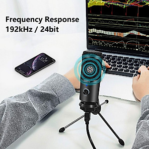 BeeFly USB Microphone, Microphone for Computer Metal Condenser Recording Microphone for PS4 Mac Windows Computer Desktop Microphone for Gaming Podcast Streaming YouTube Chatting