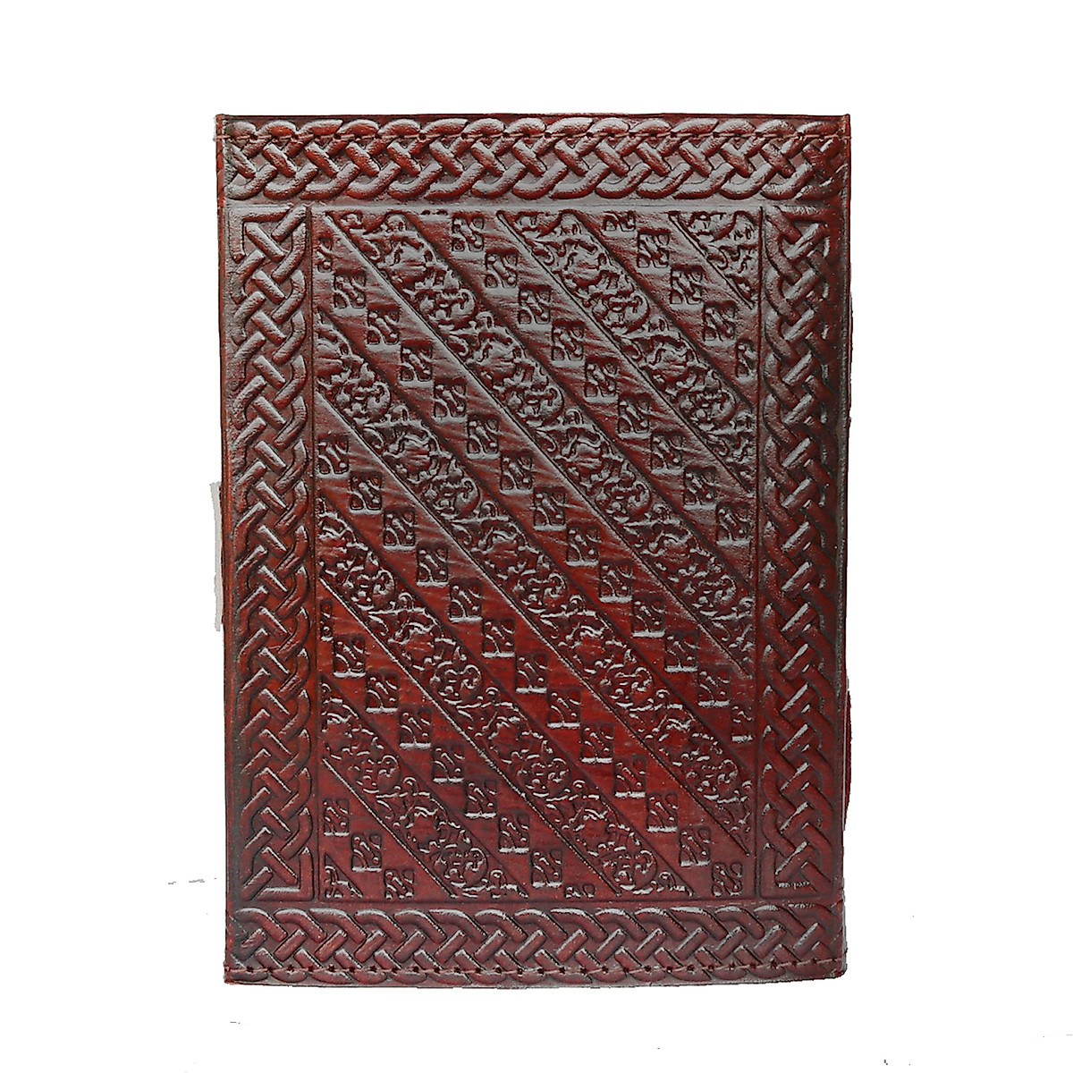 7" Leather Journal with clasp & stone Writing Pad Blank Notebook Handmade Notepad For Men & Women Unlined Paper Best Present Sketchbook Travel Diary To Write Book Of Shadows Refillable Grimoire Large