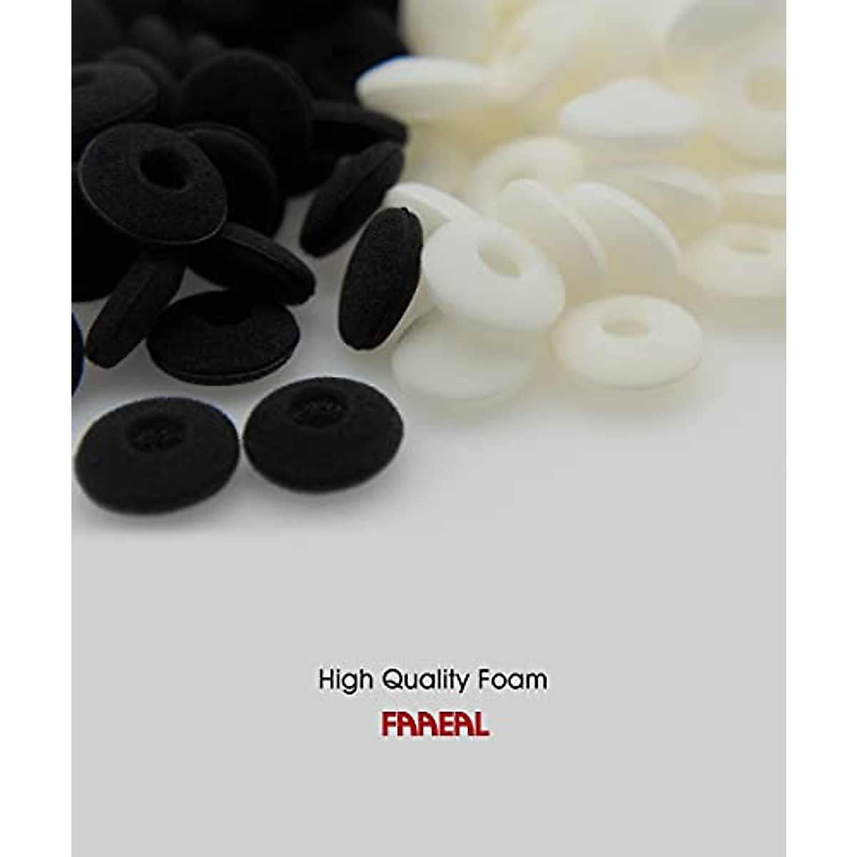 FAAEAL 15 Pairs Replacement Ear Tips for Ear Buds Headsets Earphones Accessories,Soft Foam Earbuds Eartips,Earpads Ear Bud Pad Cushions Replace Sponge Covers for Diameter 15mm-20mm Headphones(Black)