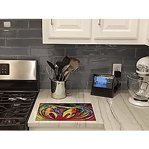 Caroline's Treasures JMK1106LCB Blue Crab Stars Glass Cutting Board Large Decorative Tempered Glass Kitchen Cutting and Serving Board Large Size Chopping Board