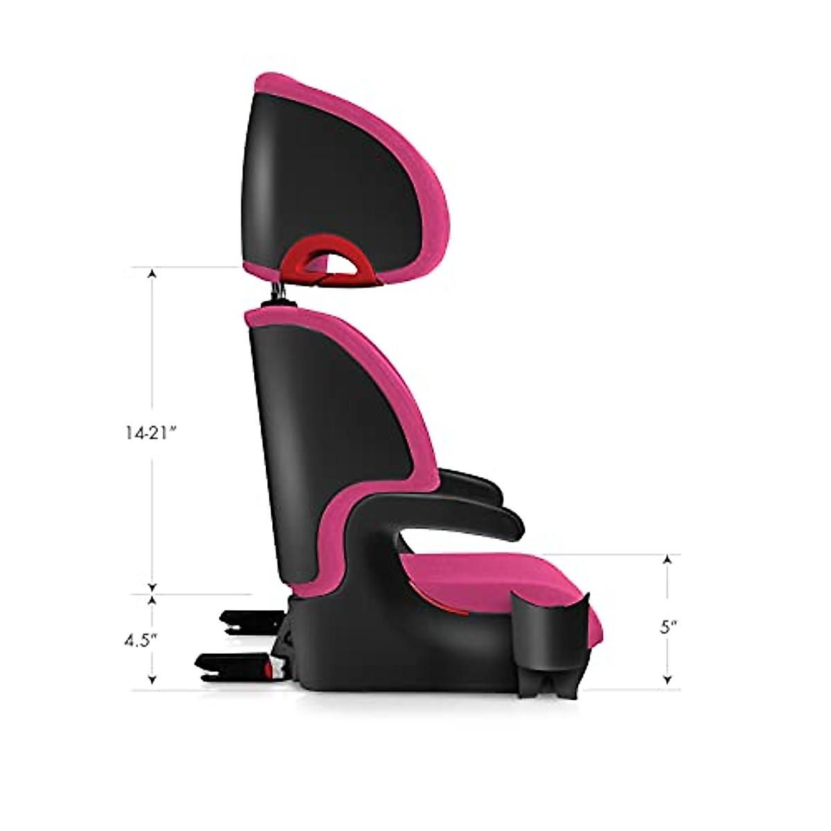 Clek Oobr High Back Booster Seat with Adjustable Headrest, Reclining Design, Latch System, and Retardant-Free Fabric, Mammoth