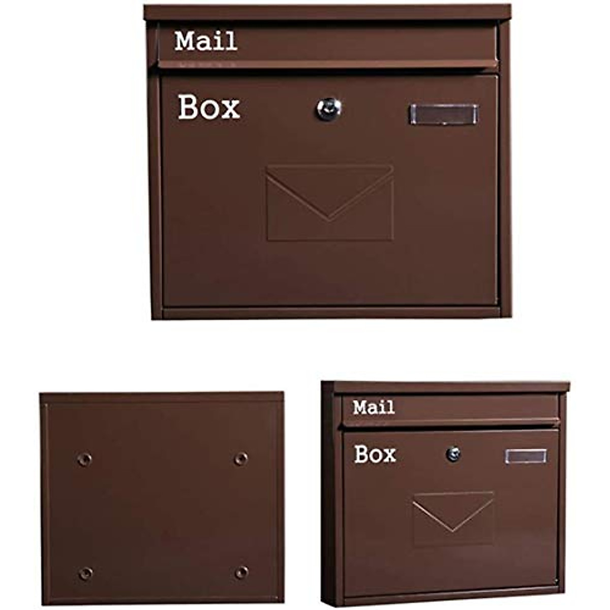 Mailboxes Letter Boxes Modern Simple Mailbox Outdoor Letter Box Rust & Weather Proof Vertical Wall Mount Locking Outside (Color : Silver, Size : Free Size)