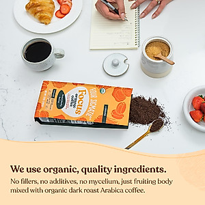 Organic Mushroom Ground Coffee by Four Sigmatic | Dark Roast, Fair Trade Gourmet Coffee with Lion's Mane, Chaga & Mushroom Powder | Immune Boosting Coffee for Focus & Immune Support | 12oz Bag