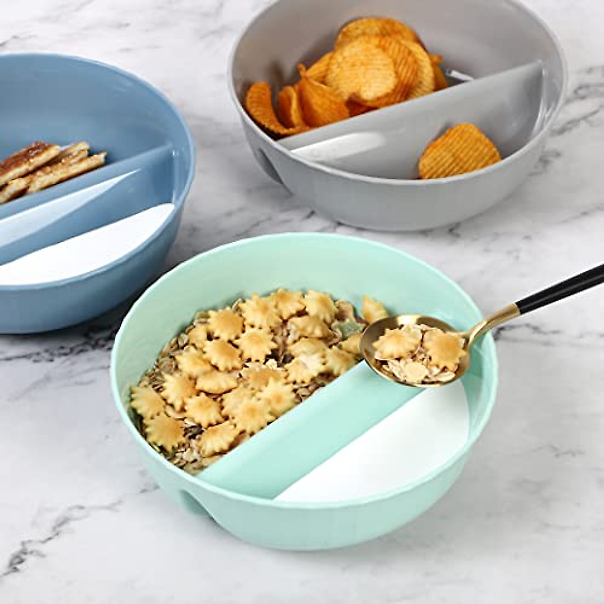 UItrccqapd Anti-soggy Cereal Bowls,BPA Free PP Material,Salad Bowl,Can Be Sub-packaged,Microwave Safe,for snacks,salads,soups,Ice Cream Topping,Yogurt Berries,Fries Ketchup(3 Pk)