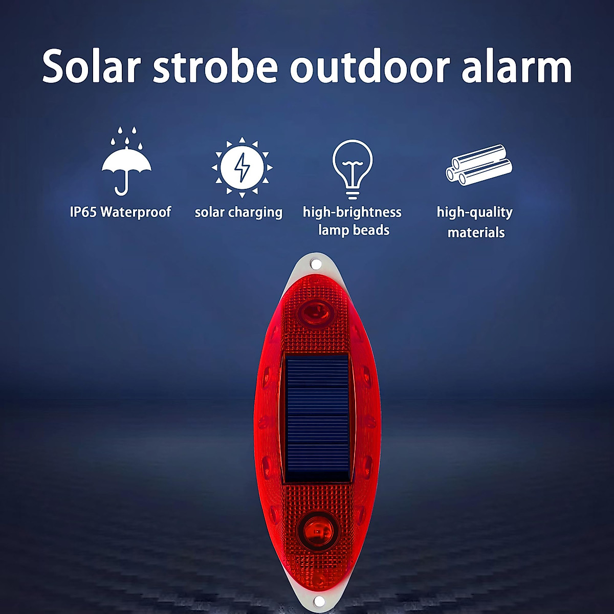 QXMH Solar Strobe Warning Light,Small Solar Safety Warning Light 360 Degree & Outdoor Waterproof,Traffic Pavement Bright LED Lights for Construction Site,Traffic,Dock,Marine,Stop Sign (Red 1 Pack)