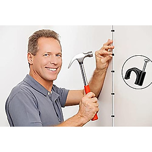 200 Pcs Cable Clips 4/6/8/10mm Nail in Cable Clips Cable Wire Clips Cable Tacks Coax Cable Clips Speaker Wire Clips Cable Nails for Cords Wall Wire Clips RG6 RG59 CAT6 RJ45 Ethernet Cable Clips Black