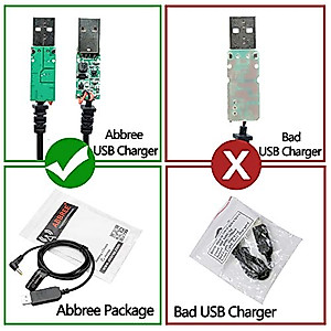 Baofeng 2.5mm USB Charger Cable with Indicator Light for BaoFeng UV-5R UV-82 BF-F8HP UV-82HP UV-5X3 UV-5RE 3800mAh Battery UV-S9/9S Two Way Radio（2 Pack）