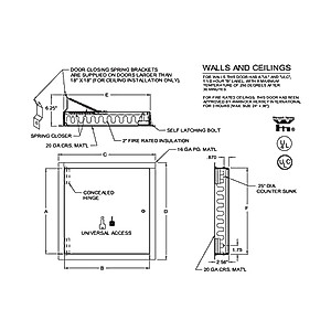 Best - 22" x 30" Fire Rated Insulated Access Door with Flange