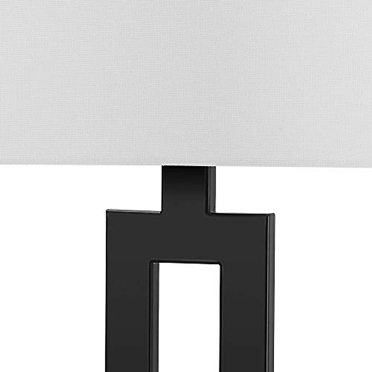 Globe Electric 67045 20" Table Lamp, Matte Black, White Linen Shade, On/Off Socket Rotary Switch, Table Lamp for Living Room, Home Décor, Lamps for Bedrooms, Room Décor, Home Improvement