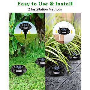 Biling Solar Pathway Lights Outdoor Uplight Sidelight, 12 Packs Blue Bright Solar Ground Lights Walkway Lights Waterproof Solar Deck Lights for Yard Walkway Garden Halloween Decorations