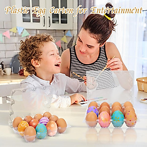 GRRONZEE 120Pack Egg Cartons Cheap Bulk One Dozen Clear Empty Egg Cartons for Chicken Eggs, Reusable Egg Carton for Home Ranch Chicken Farm, Commercial Business Market Display, 3x4 Grids