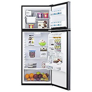 Summit Appliance FF1091WIM 24" Wide Top Mount Frost-Free Refrigerator-Freezer with Icemaker in White Finish, Adjustable Glass Shelves, Adjustable Freezer Thermostat, Interior LED Lighting