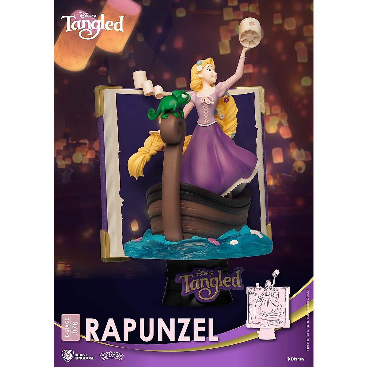 Beast Kingdom Disney Story Book Series: Rapunzel DS-078 D-Stage Statue, Multicolor, 6 inches