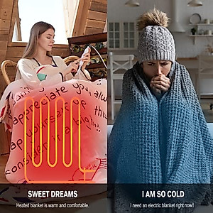 BRITHBORTH Gifts for Mom,Heated Blanket Electric Throw, for Mom,to My Mom Gift from Daughter Son,Best Mom Gifts for Birthday Thanksgiving Valentines Mothers Day,50x60 inches