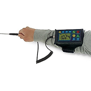 Cattle Rectal Thermometer with 4” Angled Probe. Fast, Accurate Veterinary Thermometer for Dairy and Feedlot. AG-Medix AG-102 Thermometer with large LED and Arm Holster for easy one-hand operation.