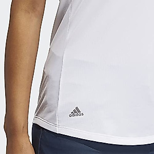 adidas Golf Women's Ultimate365 Primegreen Sleeveless Polo Shirt, White, Extra Large