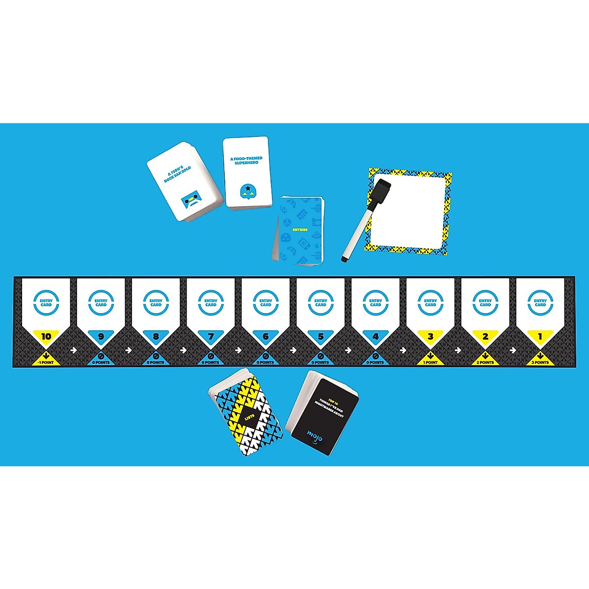 WatchMojo: A Super Fan Top 10 Party Game, 400 Cards Included, Game Board, Dry Erase Scoreboard and Marker, for 3 to 10 Players, 20 to 30 Minute Play Time, for Ages 13 and up