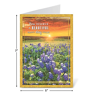 Sunrise Celebration Deluxe Birthday Greeting Cards - Set of 8 (4 Designs), Large 5" x 7", Happy Birthday Cards with Sentiments Inside, includes White Envelope