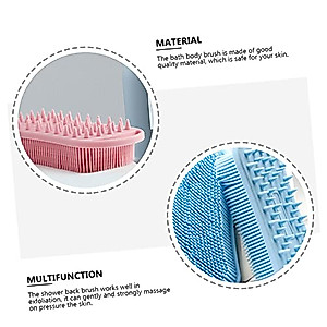 FRCOLOR 3pcs Shampoo Bath Brush Bath exfoliating Brush Bath Body Brush Bath Scrubber Silicone Shower Brush Dual-Sided Bath Body Cleaning Brush Bath Cleaning Brushes Silicone Cleaning Brush