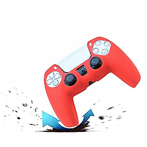 PS5 Controller Skin,Hikfly Silicone Cover for PS5 Grips PlayStation 5 Controller Cover Protector Sleeve Kits Video Games with FPS Pro Thumb Grips Caps(Blue)