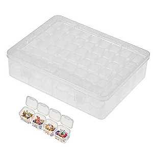104 Pcs Diamond Bead Painting Storage Case, Removable Clear Plastic Painting Drill Organizer for Nail Art Rhinestone Jewelry DIY Diamond Cross Stitch Tools and Other Small Items