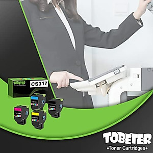 ToBeter Remanufactured CS317 Toner Replacement for Lexmark 71B10K0 71B10C0 71B10M0 71B10Y0 Toner Cartridge for CS317 CX317 CS417 CX417 CS517 CX517 CX628de CX629 Printer (Black Cyan Magenta Yellow)