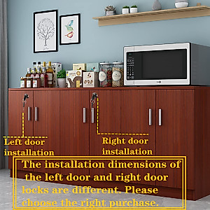 Double Door Cabinet Lock Cabinet Drawer Lock [Keyed Alike] ​Double Deadbolt Door Lock [Right Side Door Mount]. Drill Diameter 3/4"/19mm for (3/5"-/15mm -7/8"-/22mm) Door Panels (1 Pack)