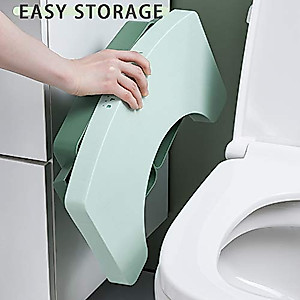 Pantula Toilet Stool Lightweight Squatting Step with Non-Slip Base 7'' Height Safe Healthier Proper Posture Simple Design for Kids Adults (Green)