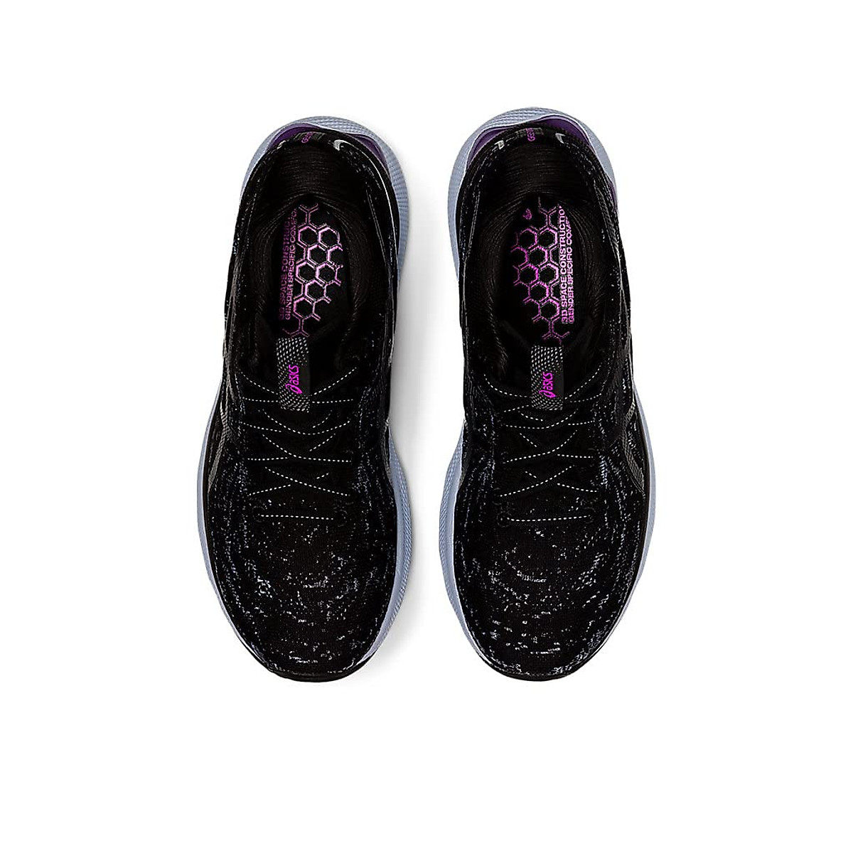 ASICS Women's Gel-Nimbus 24 Mesh Knit Running Shoes, 9, Black/Black