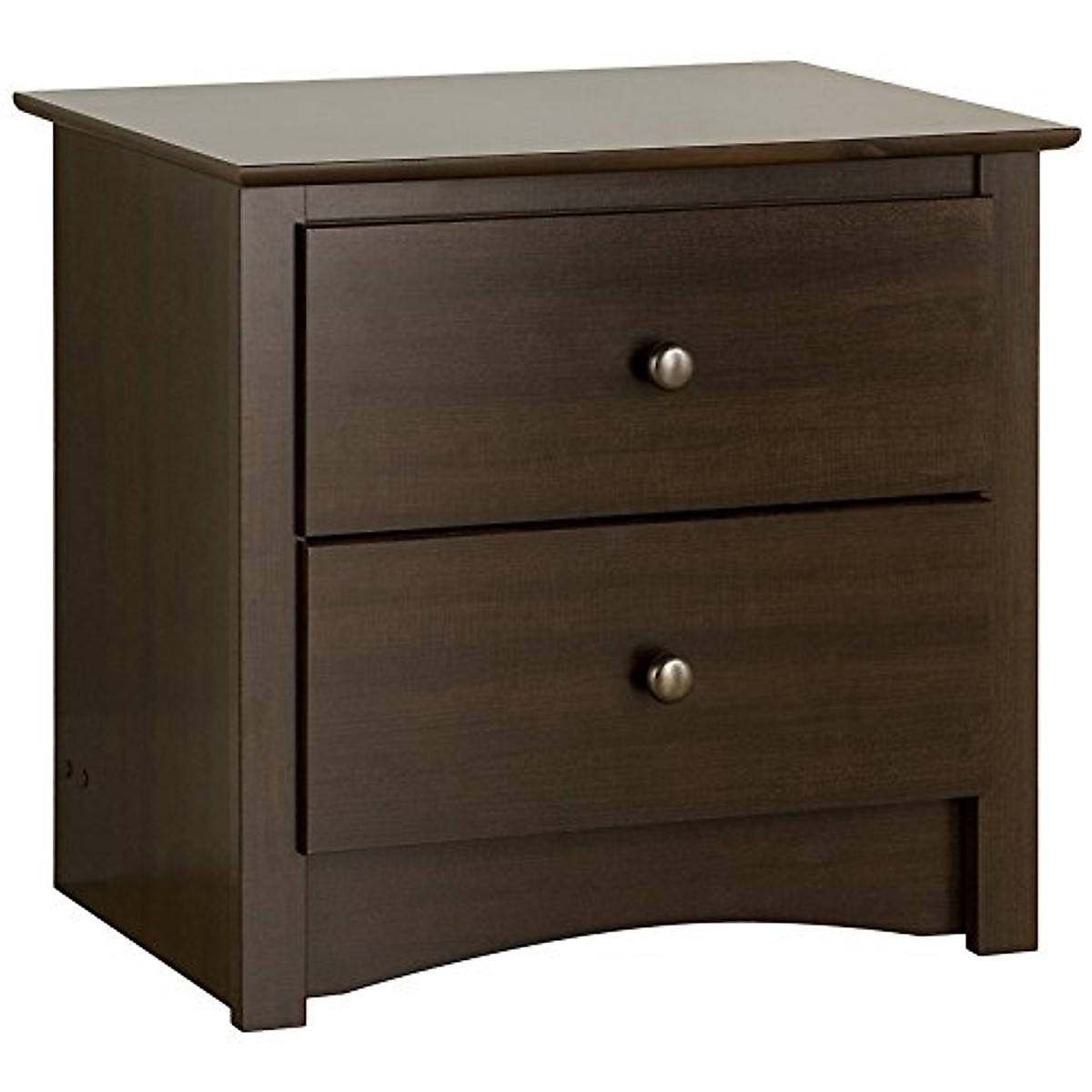 Prepac Sonoma Traditional Nightstand Side Table with 2 Drawers, Functional 2-Drawer Bedside Table 16" D x 23.25" W x 21.75" H, Espresso, EDC-2422