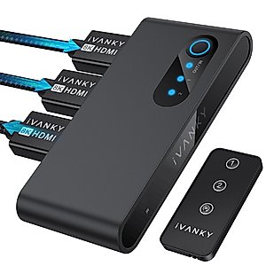 8K HDMI 2.1 Switch iVANKY Bi-Directional 2 in 1 Out HDMI Switch with Remote, 4K@120Hz 8K@60Hz HDMI Switcher 1 in 2 Out (1 Display at a Time) 48Gbps for PS5/PS4, Xbox, Roku, Apple TV, Fire Stick