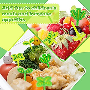 48 Pieces Food Picks for Kids Cute Mini Leaf Food Picks for Bento Box Reusable Fun Toddler Food Picks Reusable Lunch Picks Mini Cartoon Food Picks for Sandwich, Fruit, Bento Decor, Party Supplies