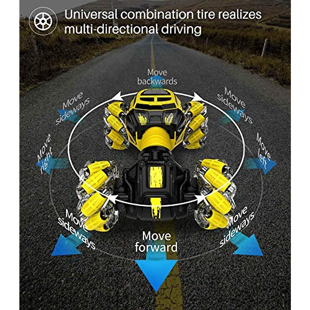 DoDoeleph Gesture RC Car, Remote Control Car, RC Stunt Cars with Watch Hand Controlled Car Sensing Truck Crawler 360°LED 1/16 4WD 12.5MPH Rechargeable Toy Cars for Kids Boys Girls Adults