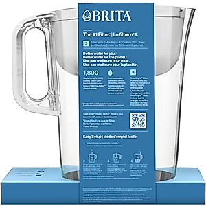 Brita Large 10 Cup Water Pitcher with 1 Standard Filter, Made Without BPA, Huron, (Packaging May Vary), Small, Bright White