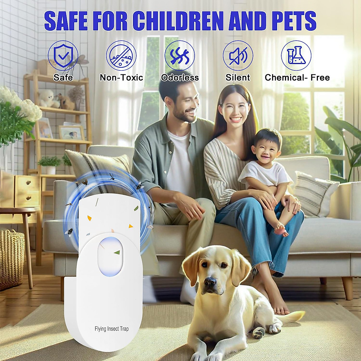 Swagon 2 Pack Upgraded Flying Insect Trap Plug-in,Fly Trap Indoor,Safe Home Fly Killer,Insect Catcher for Fruit Flies,Gnats,Moths,Mosquitoes,Bug UV Light Atrractant Trap(2 Device+10 Refill Glue Cards)