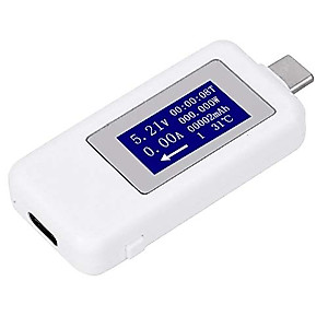 USB C Power Meter Monitor, 4-30V 0-155W 5A Power Tester, Multifunctional Bidirectional Current Voltage DC Digital Voltmeter(White)
