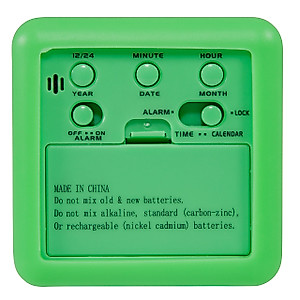 Equity by La Crosse 70903 Soft Green Cube LCD Alarm Clock