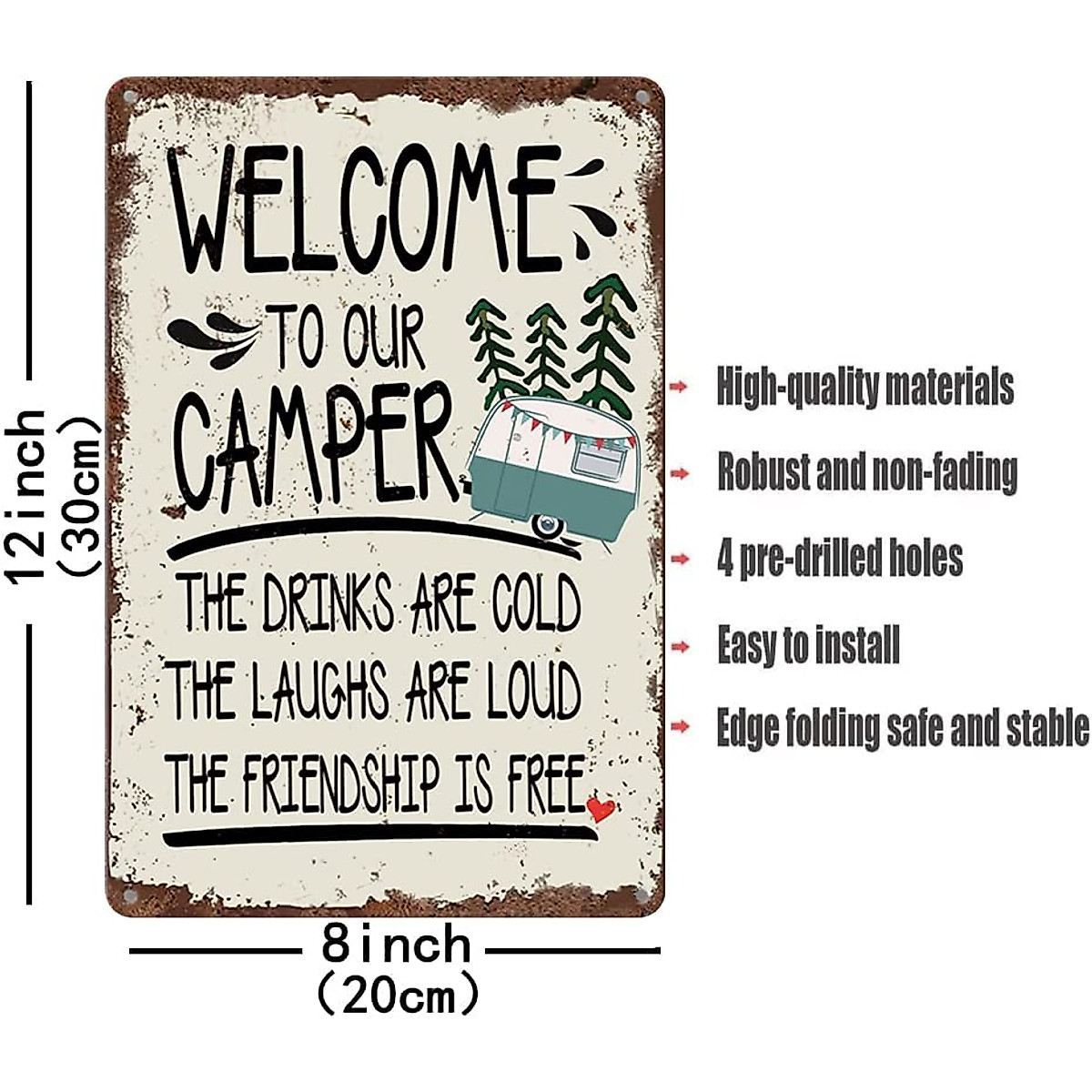 Camper Decor Camping Accessories For Campers Rv Decorations For Inside Sign Metal Tin Signs Funny Campsite Rules Travel Trailer Wall Decor Personalized Welcome Gifts