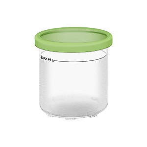 Ice Cream Pint Container and Lid,16oz Cups Compatible with NC301 NC300 NC299AMZ Series Ice Cream Maker,1 Pint Each,Replacement for Ninja Creami Pint,Dishwasher Safe & BPA-Free, 1 PCS Green
