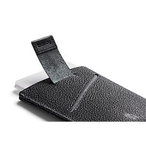Bellroy Card Sleeve (Premium Leather Card Holder or Minimalist Wallet, Holds 2-8 Cards or Business Cards, Folded Note Storage) - Stellar Black