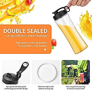 Personal Blender for Shakes, Portable Smoothie Makers, Food Prep,and Frozen Blending with 120V Voltage 350-Watt Base,600ml Mini Travel Blender Juicer for Kitchen