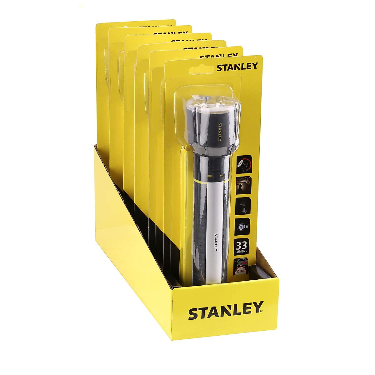 Stanley 0-95-112 Linterna MaxLife 369 LED Trípode, Black