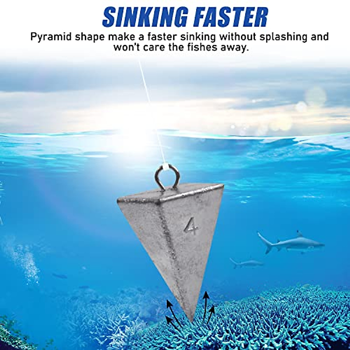 Fishing Pyramid Sinker Weights Pyramid Fishing Sinker Bulk Fishing Weights Tangle Free Fishing Sinker 1oz 2oz 3oz 4oz 5oz 6oz 8oz
