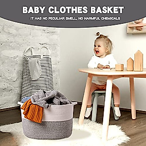 DECATHLON Extra Large Rope Storage Basket for Organizing Blanket Storage, Woven Baskets for Storage & Blanket Basket for Living Room, Boho Laundry Basket | Toy Basket for Blankets 22x14…