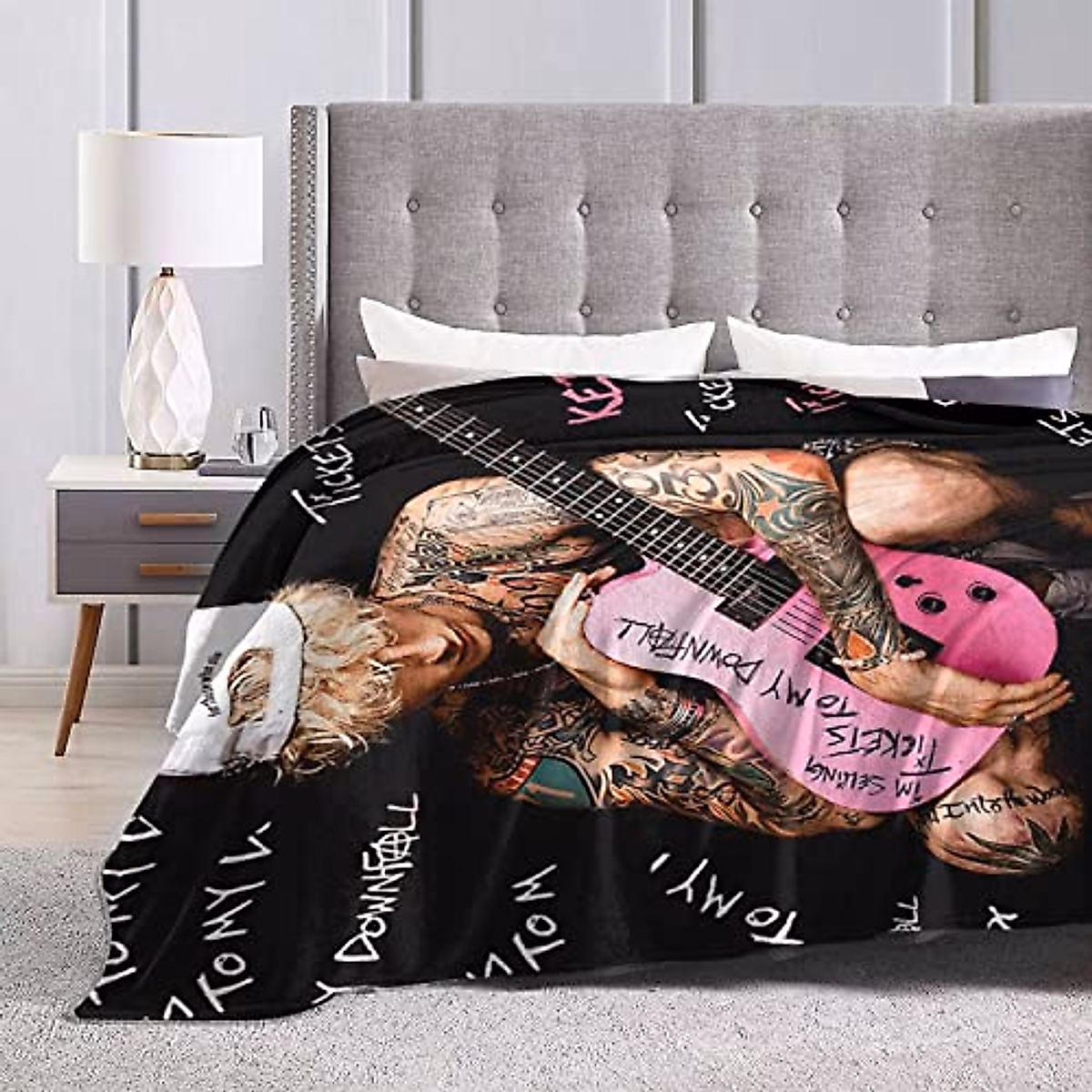 Pop Singer MGK Fuzzy Soft Blanket,Soft Throw Blankets, Breathable Lightweight Blanket Flannel Travel Personalized Blankets for Couch Bed Sofa