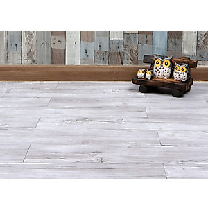 ROSEROSA Peel and Stick Engineered PVC Plank Wood Pattern Self Adhesive Durable Vinyl Flooring (ECK-909 : 5 Planks)