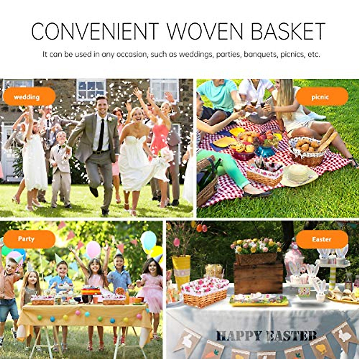 Hemoton Woven Basket Rattan Storage Bin Seagrass Wicker Basket with Floral Fabric Liner Dedsktop Sundries Container Weaving Jewelry Cutlery Organizer