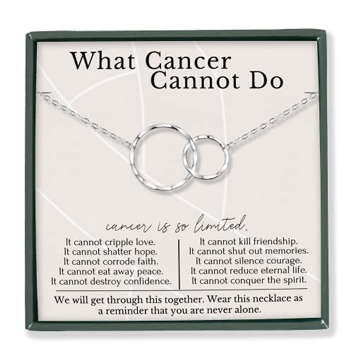 HOPE LOVE SHINE Gifts for Women for Courage Against Cancer - Inspirational Gifts for Women - Strength Jewelry for Women with Thoughtful Poem - Sterling Silver Necklace